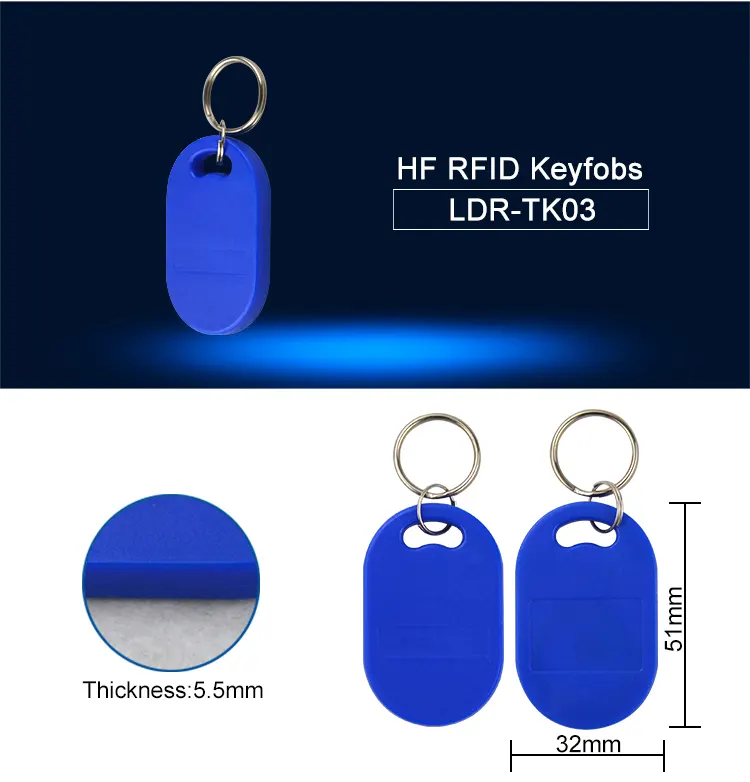 LDR-TK03 UHF RFID Keyfobs - Leadercolor丨RFID腕带防风罩NFC服装耳标